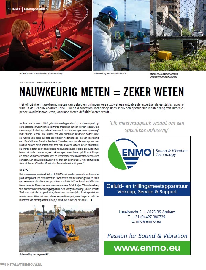 ENMO • Service Partner in Sound & Vibration • Nauwkeurig meten = zeker ...